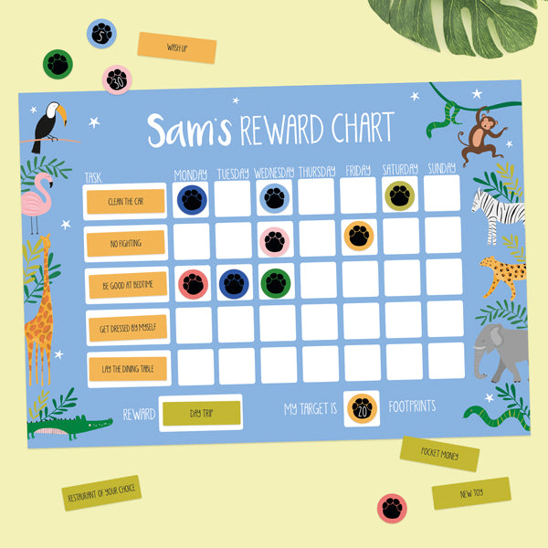 Go Wild - Personalised Reward Chart & Reusable Stickers - Fast Delivery ...