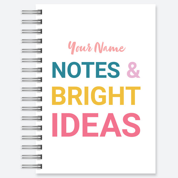 My Type Notes & Bright Ideas - Personalised Wiro Bound Notebook - Fast ...