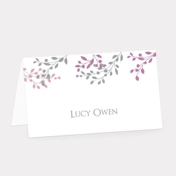 Delicate Leaf Border Place Card - Fast Delivery at Dotty About Paper
