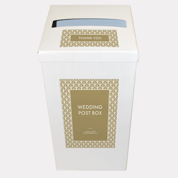 Art Deco Elegance Iridescent Personalised Wedding Post Box - Fast ...