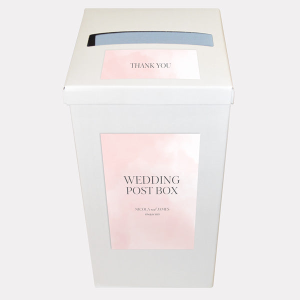 Delicate Inkwash Iridescent Personalised Wedding Post Box - Fast ...