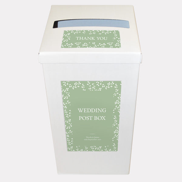 Delicate Leaf Pattern Iridescent Personalised Wedding Post Box - Fast ...