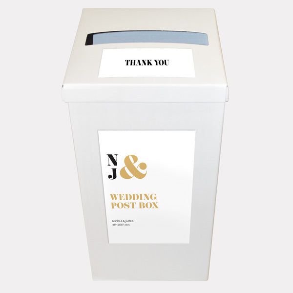 Metallic Ampersand Metallic Personalised Wedding Post Box - Fast ...