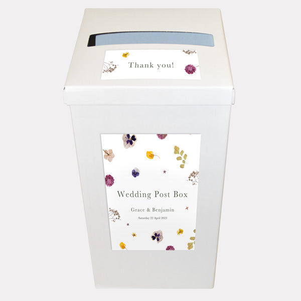 Pressed Flowers Personalised Wedding Post Box - Fast Delivery at Dotty ...