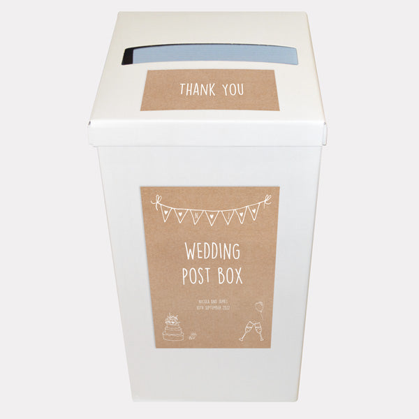 Rustic Wedding Charm Personalised Wedding Post Box - Fast Delivery at ...