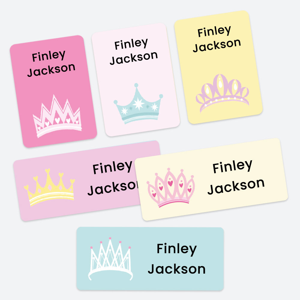 Mixed Pack Personalised Stick On Waterproof Name Labels - Princess ...