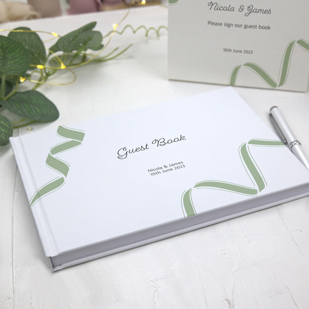 Ribbon Border - Wedding Guest Book - Fast Delivery at Dotty About Paper