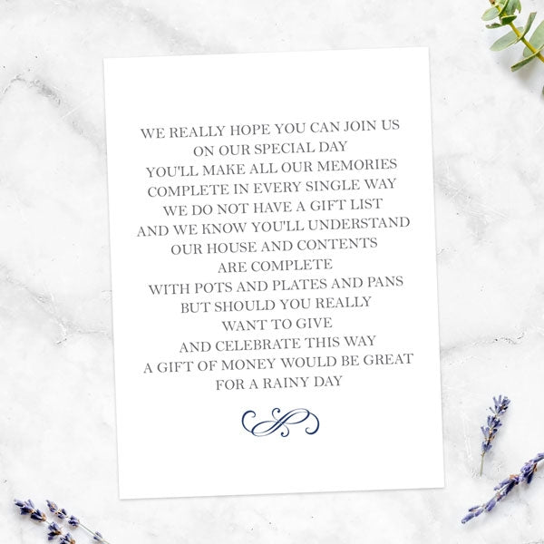 Royal Border Gift Poem Card - Fast Delivery at Dotty About Paper