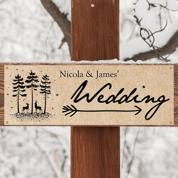 Rustic Winter Woodland - Arrow Wedding Sign - Fast Delivery at Dotty ...