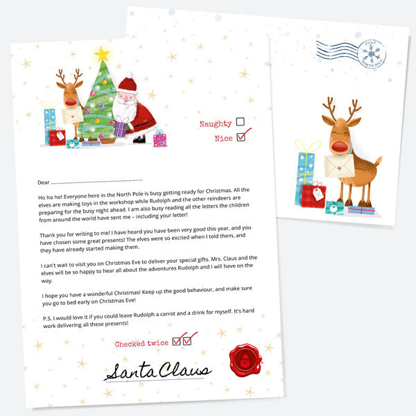 Santa & Rudolph Fun - Tree - Non-Personalised Official Letter from ...
