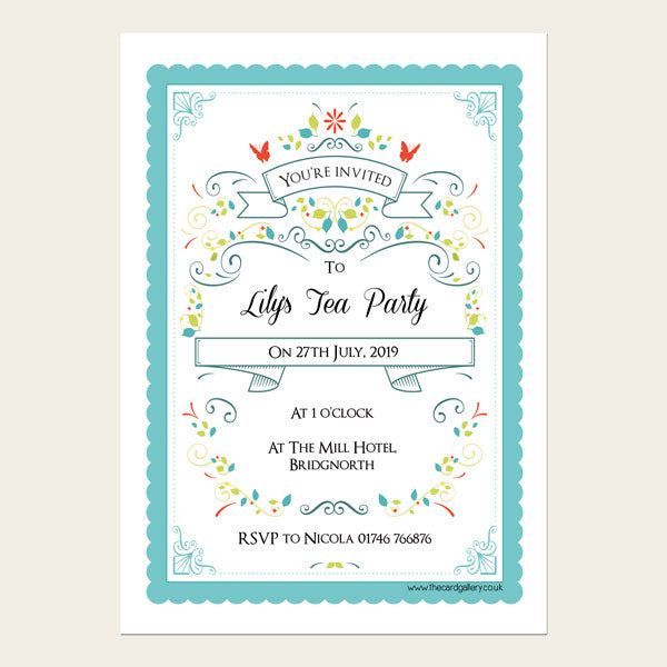 Unique Tea Party Invitations Afternoon Tea Party Vintage Pink Rose