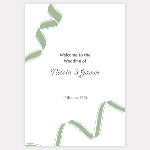 Ribbon Border - Wedding Sign Range - Fast Delivery at Dotty About Paper