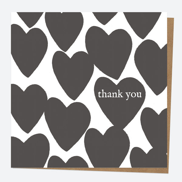 Sweet Heart Monochrome - Thank You - Fast Delivery at Dotty About Paper