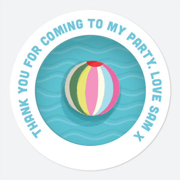 Pool Party Waves - Sweet Bag Stickers - Pack of 35 - Fast Delivery at ...