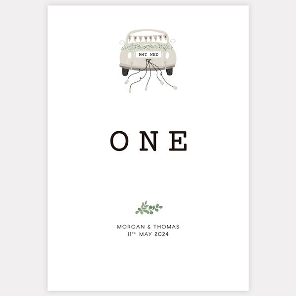 Vintage Classic Car Table Name/Number - Fast Delivery at Dotty About Paper