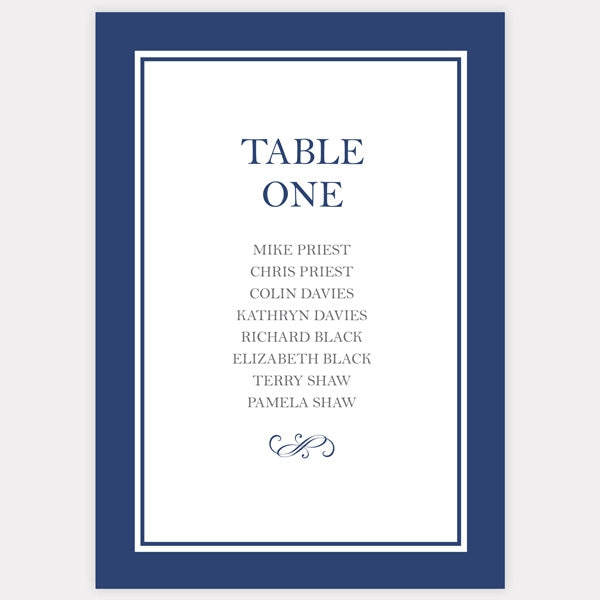 Royal Border Table Plan Cards - Fast Delivery at Dotty About Paper