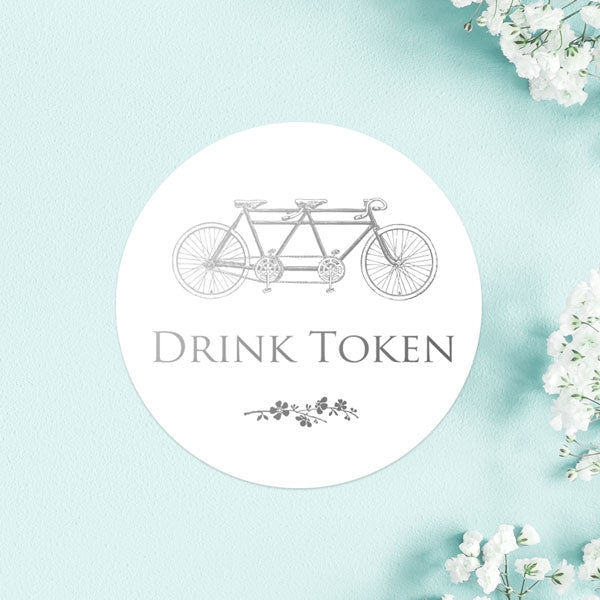 Tandem For Two - Foil Drink Tokens - Pack of 30 - Fast Delivery at ...