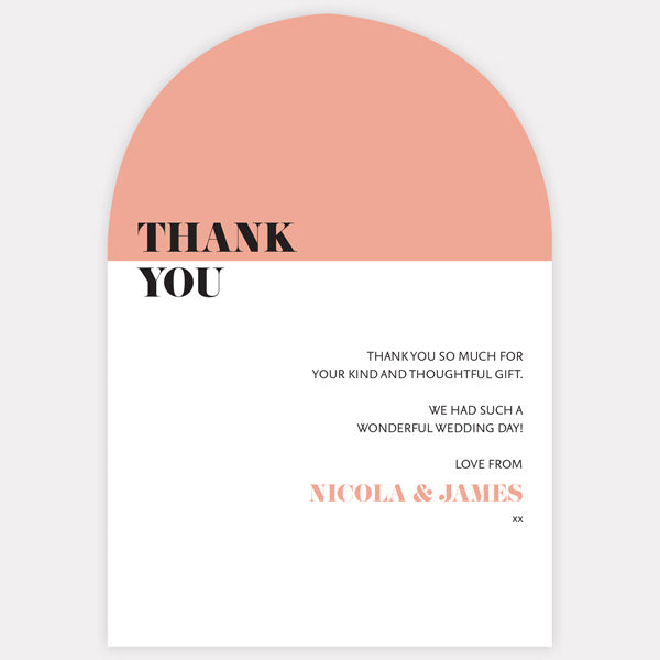 Colour Block Typography Thank You Card - Fast Delivery at Dotty About Paper