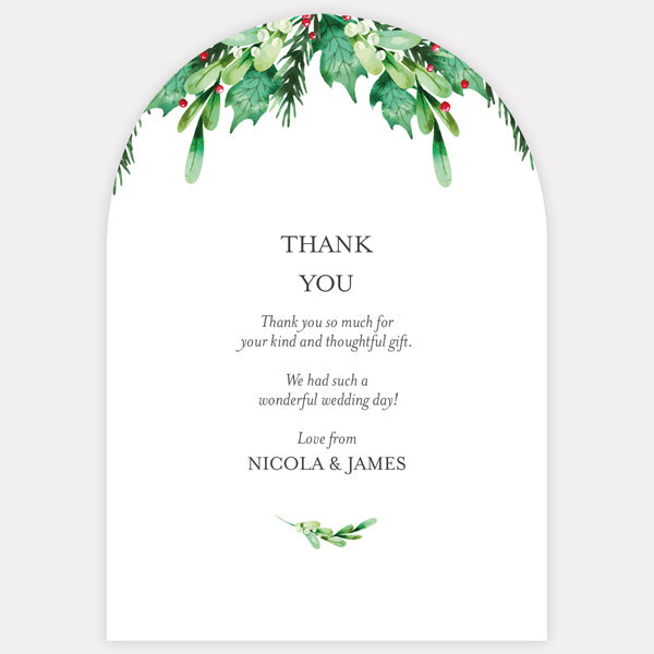 Festive Foliage Iridescent Thank You Card - Fast Delivery at Dotty ...
