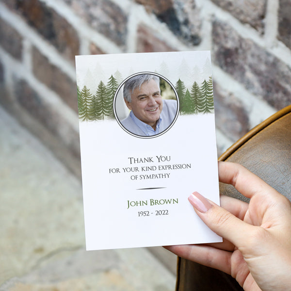 Funeral Thank You Cards - Forest Walk - Fast Delivery at Dotty About Paper