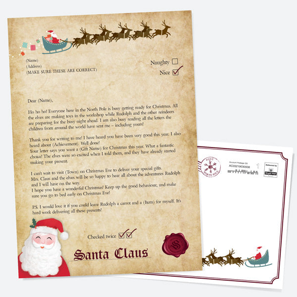 Vintage Sleigh - Personalised Official Letter from Santa Claus - Fast ...