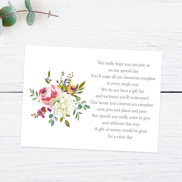 Watercolour Flower Bouquet Gift Poem Card - Fast Delivery at Dotty ...