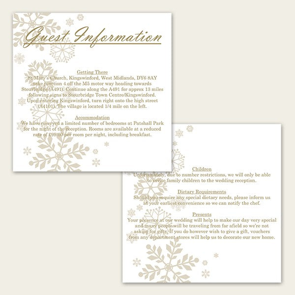 Falling Snowflakes - Guest Information - Fast Delivery at Dotty About Paper