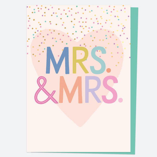 Luxury Foil Wedding Card - Confetti Heart - Mrs & Mrs - Fast Delivery ...