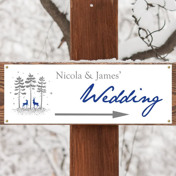 Winter Woodland - Arrow Wedding Sign - Fast Delivery at Dotty About Paper