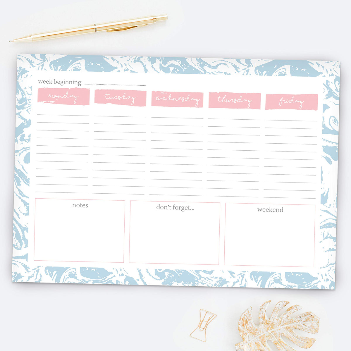A4 Desk Planner, 53 Thick Pages - Weekday Planner, Organiser, To Do ...